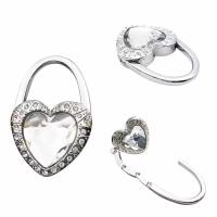 China Custom Purse Hook foldable bag holder Folding Beautiful Heart Hanging Bag Hanger for sale