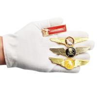 China Custom Security Badge Metal Lapel Pin Gold 3D Enamel Pin With Leather Set for sale