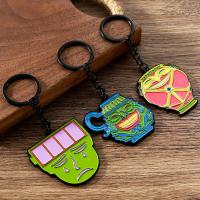 China Customized Key Rings Souvenirs Car Company Logo Key Chain Zinc Alloy Black White Keychain for sale