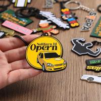 China Zinc Alloy Key Ring Enamel Keychain Custom Metal Keychains Letter Logo Engraved Keyring for sale