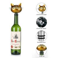 China Cat Animal Head Red Wine Champagne Bottle Stopper Keeping Creative Wine Stopper for sale