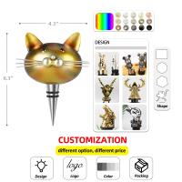 China Cat Animal Head Red Wine Champagne Bottle Stopper Keeping Creative Wine Stopper for sale