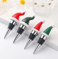 China Custom Metal Wine Stoppers Silicone Rubber Christmas Wine Bottle Stopper for sale