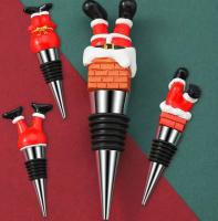 China Custom Metal Wine Stoppers Silicone Rubber Christmas Wine Bottle Stopper for sale