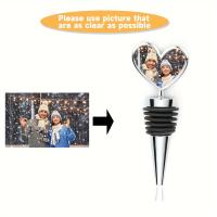 China Custom Photo & Name Wine Stopper Ideal Valentine'S Day Gift With Reusable Silicone Cork for sale