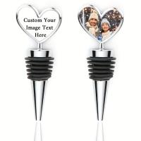 China Custom Photo & Name Wine Stopper Ideal Valentine'S Day Gift With Reusable Silicone Cork for sale