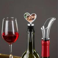 China Custom Photo & Name Wine Stopper Ideal Valentine'S Day Gift With Reusable Silicone Cork for sale