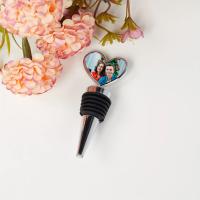 China Custom Photo & Name Wine Stopper Ideal Valentine'S Day Gift With Reusable Silicone Cork for sale