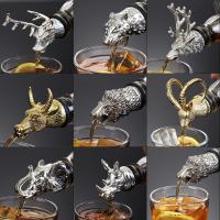 China Wholesale Rose Gold Silver Wine Pourer Custom Animal Head Wine Pourer for Bottle for sale
