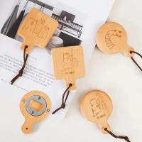 China Custom Wood Beer Bottle Opener for Wedding Corkscrew Party Gift  Wooden Handle Opener Keychain for sale