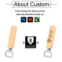 China Custom Wood Beer Bottle Opener for Wedding Corkscrew Party Gift  Wooden Handle Opener Keychain for sale