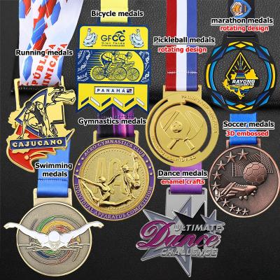 China Custom Medals Zinc Alloy 3d Marathon Run Medal Basketball Soccer Football Medal With Ribbon for sale