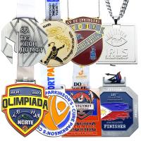 China Custom Soft Enamel Gold Silver Marathon Medal Swimming Sports Metal Medals for sale