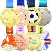 China Custom Soft Enamel Gold Silver Marathon Medal Swimming Sports Metal Medals for sale