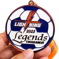China Wholesale Custom Award Sports Winner Football Gold Medal Soccer Medal With Ribbon for sale