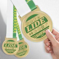 China Wholesale Custom Award Sports Winner Football Gold Medal Soccer Medal With Ribbon for sale