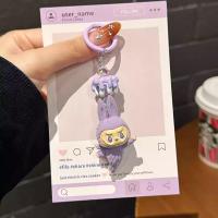 China Mini Labubu Keychain Kawaii Monster Doll Bag Charm Plush Doll Accessories For Collectors for sale