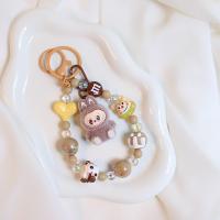 China Custom Soft Labubu PVC Keychain Pop Mart Monster Keyring Bag Phone Lanyard Accessories Gifts for sale