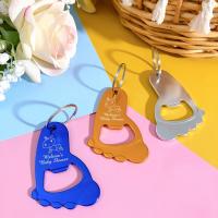 China Custom Logo Keychain Bottle Opener Baby Foot Shaped Promotional Keyring Souvenir Gift for sale
