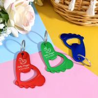China Custom Logo Keychain Bottle Opener Baby Foot Shaped Promotional Keyring Souvenir Gift for sale