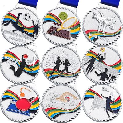 China Custom Zinc Alloy Football Medals 50mm Laser Engraved Sports Awards for sale