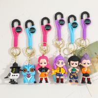 China K Pop Demon Hunters Anime Keychains 3D Plastic K-POP PVC Rubber Bag Ornament Key Rings for sale