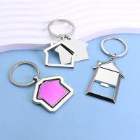 China DIY Sublimation Blank Metal Keychain 3D Shape Rotatable Epoxy Logo Printing Stainless Steel Alloy Key Ring for sale