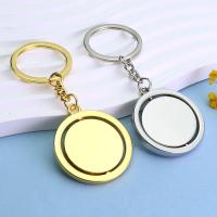 China DIY Sublimation Blank Metal Keychain 3D Shape Rotatable Epoxy Logo Printing Stainless Steel Alloy Key Ring for sale