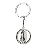 China DIY Sublimation Blank Metal Keychain 3D Shape Rotatable Epoxy Logo Printing Stainless Steel Alloy Key Ring for sale