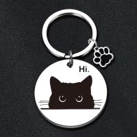 China Cat Lover Gifts for Women Men Funny Halloween Black Cat Keychain for Moms Dads Cool for Halloween Basket Christmas for sale