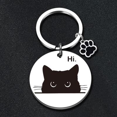China Cat Lover Gifts for Women Men Funny Halloween Black Cat Keychain for Moms Dads Cool for Halloween Basket Christmas for sale