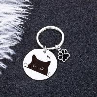 China Cat Lover Gifts for Women Men Funny Halloween Black Cat Keychain for Moms Dads Cool for Halloween Basket Christmas for sale