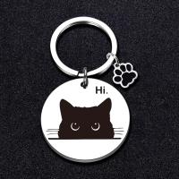 China Cat Lover Gifts for Women Men Funny Halloween Black Cat Keychain for Moms Dads Cool for Halloween Basket Christmas for sale