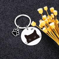 China Cat Lover Gifts for Women Men Funny Halloween Black Cat Keychain for Moms Dads Cool for Halloween Basket Christmas for sale
