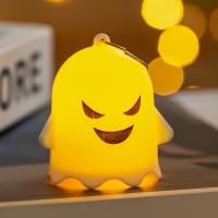 China Halloween Ghost Light Cute LED Night Light Mini Hanging Prop Warm Light Plastic Decor for Party Indoor Desktop Kids Gift for sale