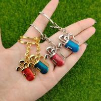 China Durable Colorful Mini Zinc Alloy Key Ring Putter Driver Tee Pendant Souvenir Custom Logo Golf Bucket Keychain for sale
