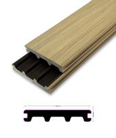 China 139x24mm WPC Solid Decking 3D Woodgrain Finish 3m Length for Villa Patio Deck for sale