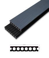 China 140*25mm WPC Composite Decking Semi Co Extruded Board for Outdoor Patio Deck for sale