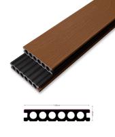 China 140*25mm WPC Composite Decking Semi Co Extruded Board for Outdoor Patio Deck for sale