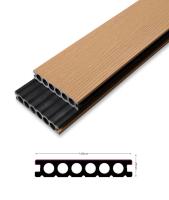 China 140*25mm WPC Composite Decking Semi Co Extruded Board for Outdoor Patio Deck for sale