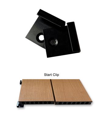 China Black Edge Clip Hidden WPC Decking Fasteners for Composite Board Perimeter Fixing for sale