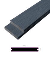 China Outdoor Woodgrain Solid WPC Decking 3000mm UV Stabilized 140x20mm for sale