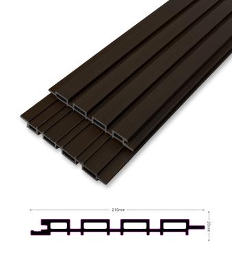China Full Capped Co Extruded Wpc Exterior Wall Cladding Facade Panel Board 219x20mm for sale