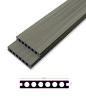 China 140x23mm Hollow WPC Decking Round Hole 3000mm Outdoor Composite Deck Board for sale