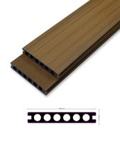 China 140x23mm Hollow WPC Decking Round Hole 3000mm Outdoor Composite Deck Board for sale