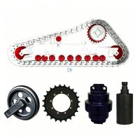 China CAT Excavator Undercarriage Parts Reinforced Rubber Track Chain Sprocket Idler Top Roller Bottom Roller for sale