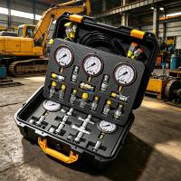China Medium Size Excavator Diagnostic Tool Complete Hydraulic Pressure Gauge Kit for sale