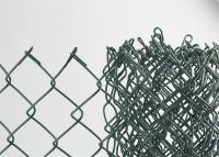 China Green Vinyl Coated Chain Link Fence 1 Inch Mesh 14 Gauge Corrosion Resistant Playground Fencing for sale