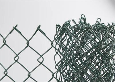 China Green Vinyl Coated Chain Link Fence 1 Inch Mesh 14 Gauge Corrosion Resistant Playground Fencing for sale