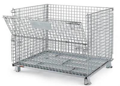 China Collapsible Welded Wire Mesh Container 1300kg Capacity Stackable 3 High for sale